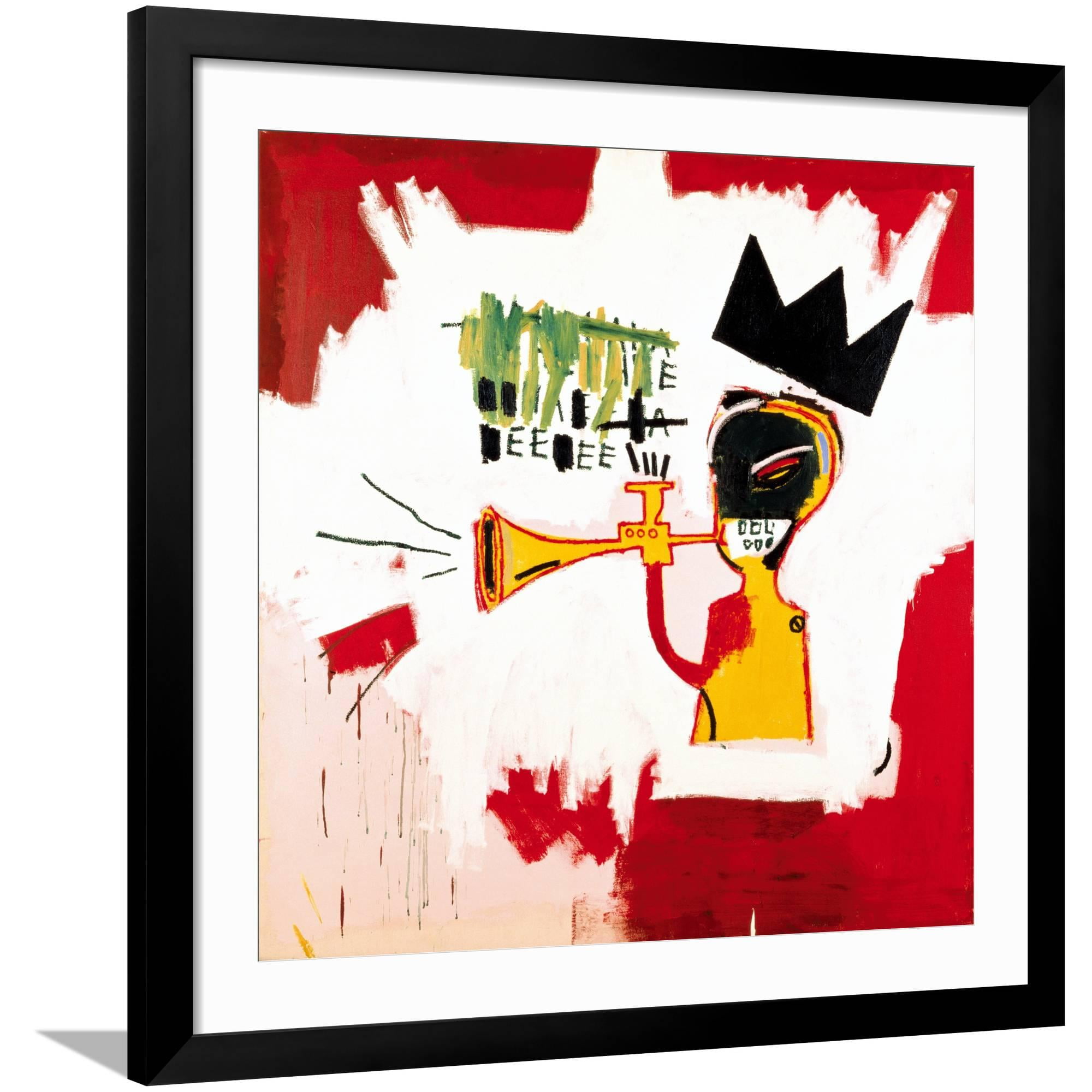 Art.com Trumpet, 1984 Giclee Print by Jean-Michel Basquiat, Black Frame ...