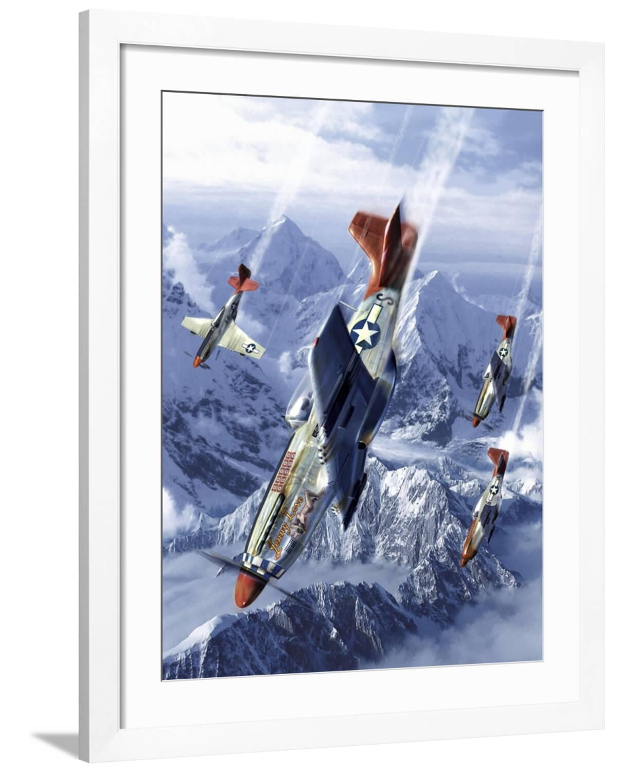 Art.com Tuskegee Airmen Flying Near the Alps in their P-51 Mustangs Art ...
