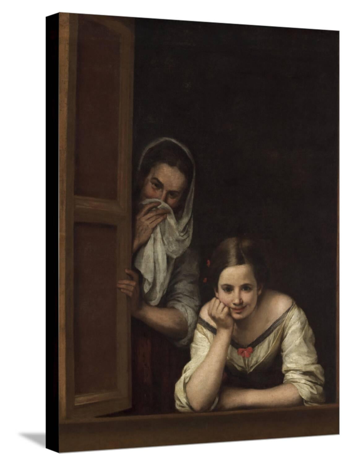 Art.com Two Women at a Window, 1655-60 Stretched Canvas Print Wall Art ...
