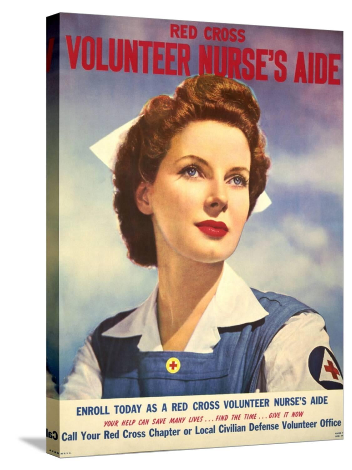 Art.com U.S. Recruitment Poster for Red Cross Volunteer Nurse's Aide ...