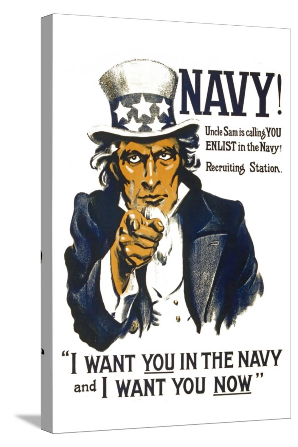 Art.com US Navy Vintage Poster - I Want YOU in the Navy Stretched ...
