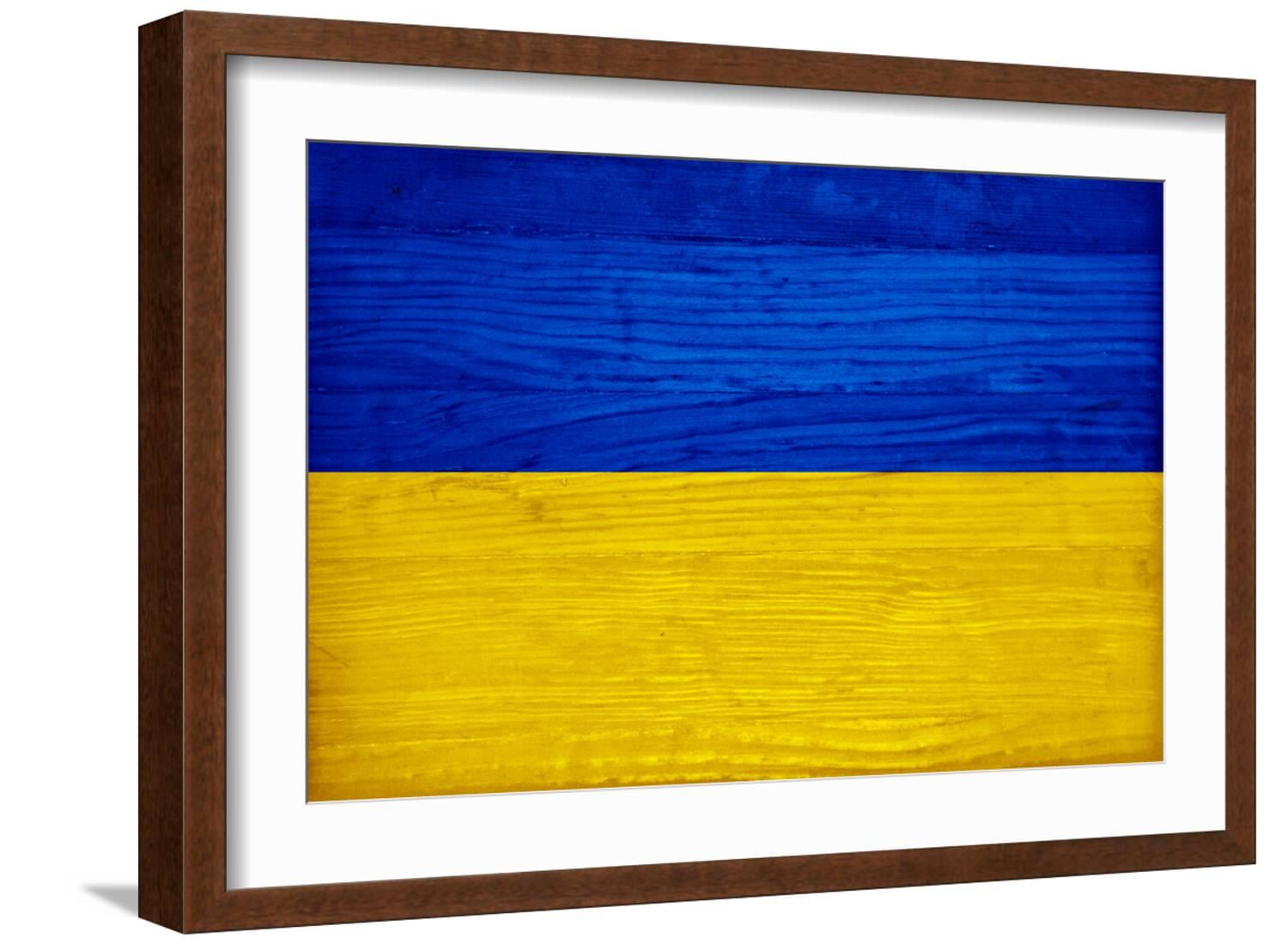 Art.com Ukraine Flag Design with Wood Patterning - Flags of the World ...