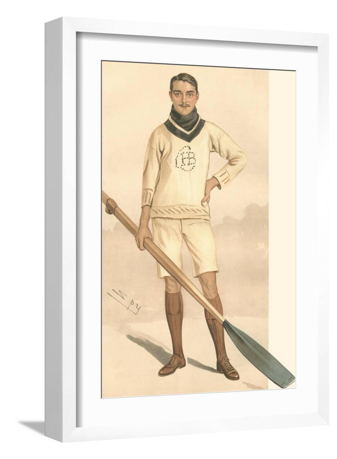 Art.com Vanity Fair Rowing Art Print by Spy, White Frame Wall Art, 17 ...