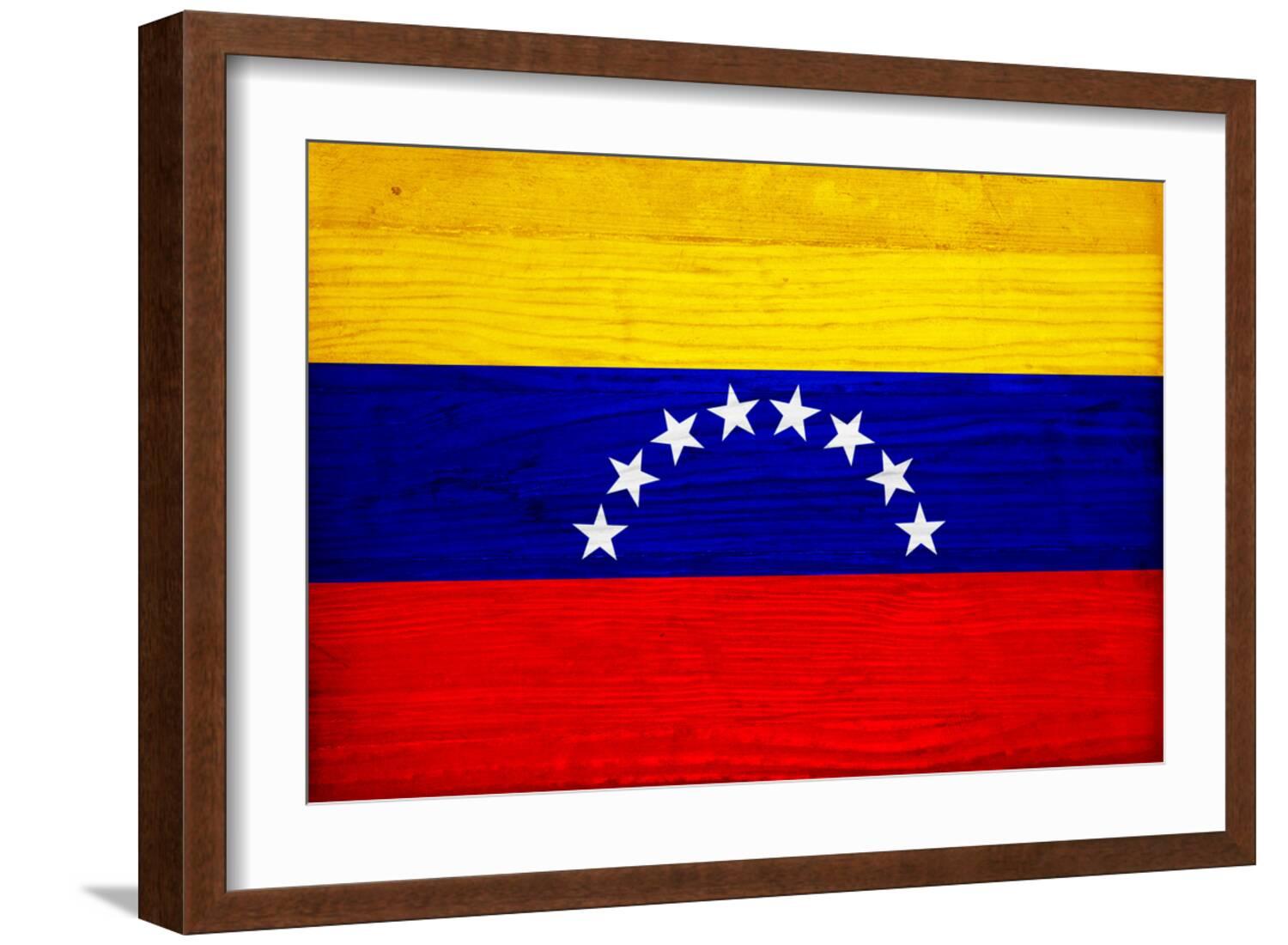 Art.com Venezuela Flag Design with Wood Patterning - Flags of the World ...