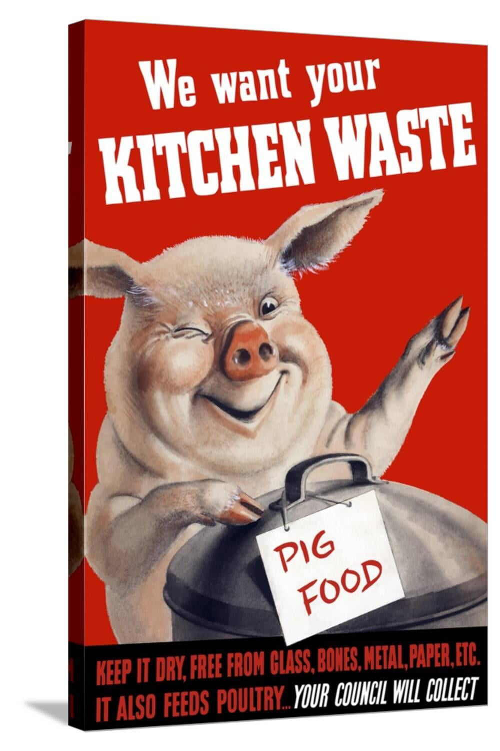 Art.com Vintage World Ware II Poster Featuring a Pig Standing with a ...