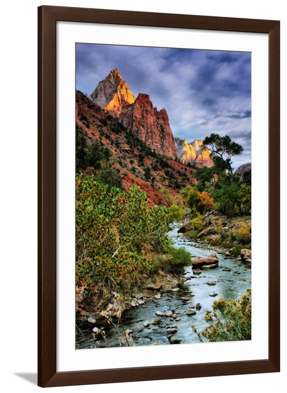 Art.com Virgin River Morning View, Zion National Park, Utah ...