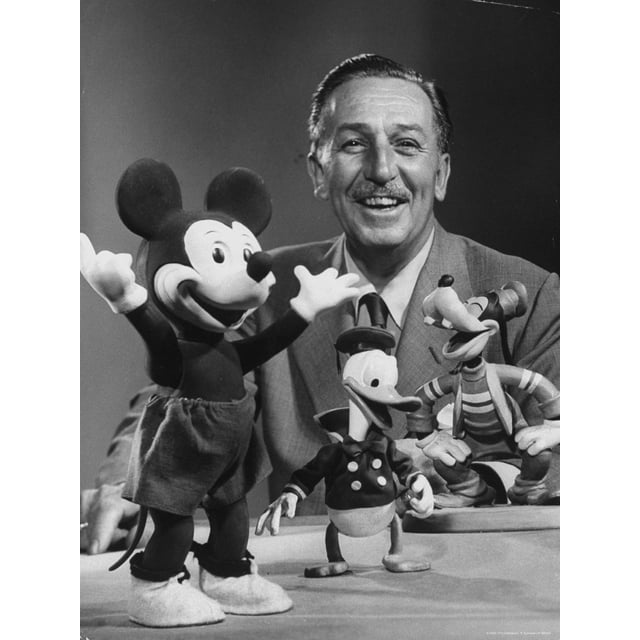 Art.com Walt Disney, of Walt Disney Studios, Posing with Some Famous ...
