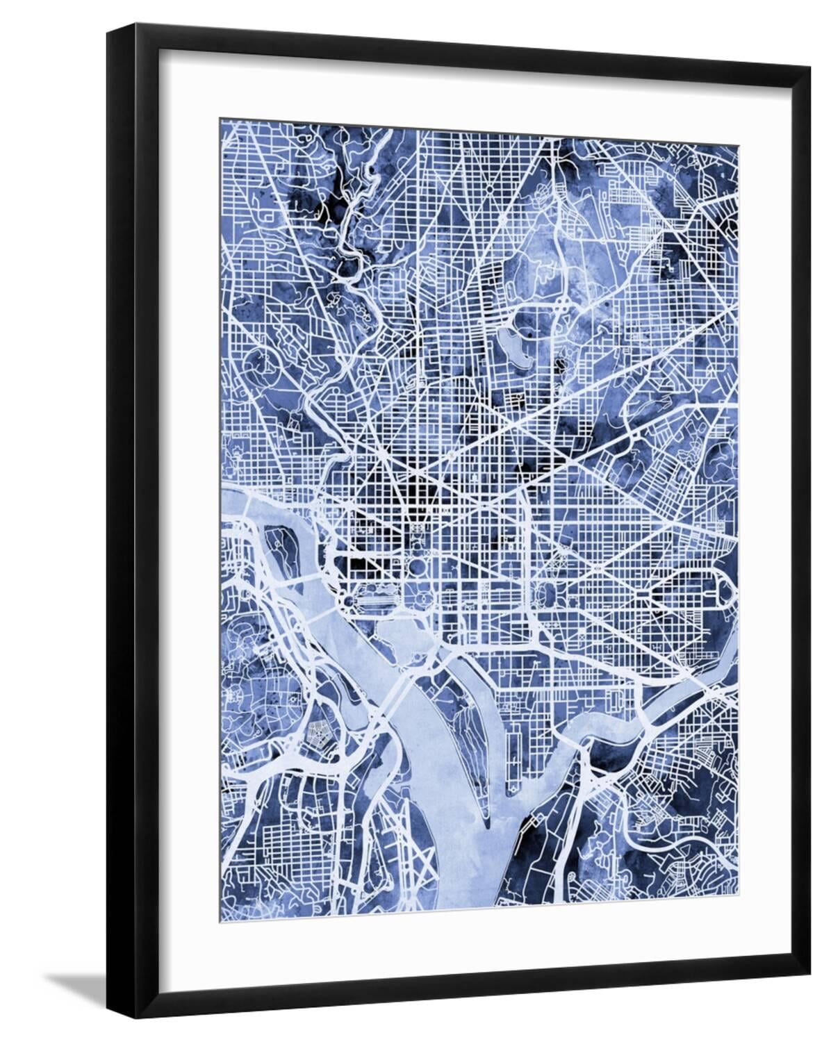 Art.com Washington DC City Street Map Art Print by Michael Tompsett ...