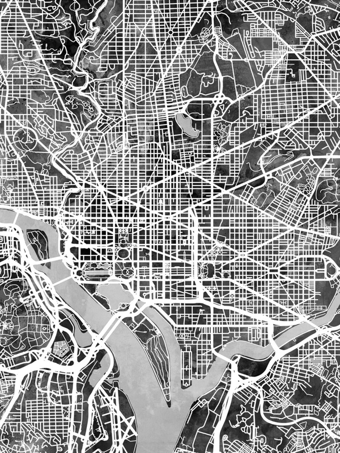 Art.com Washington DC Street Map Art Print by Michael Tompsett, 12" x ...