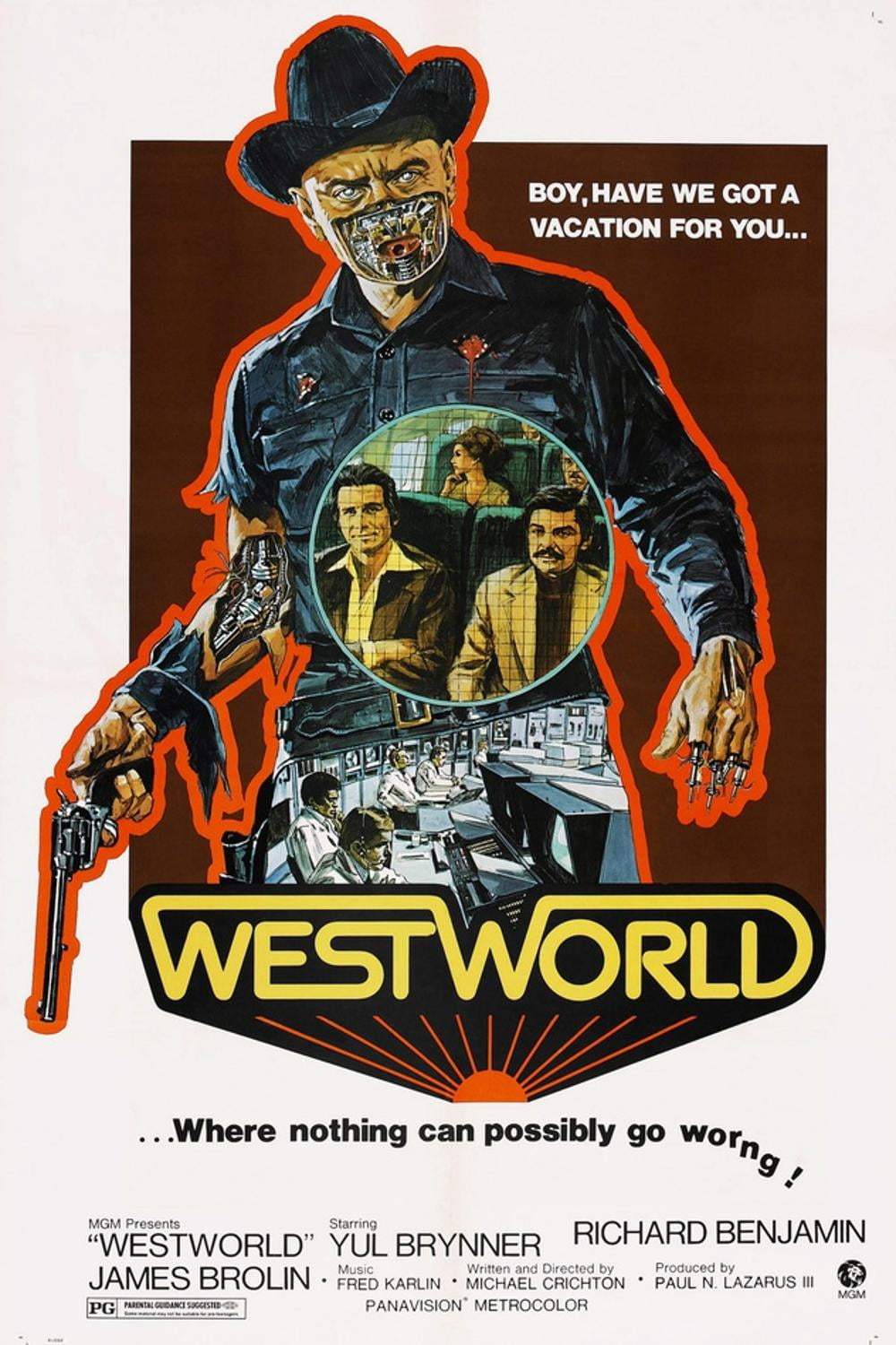 Art.com Westworld, Yul Brynner, James Brolin, Richard Benjamin, 1973 ...