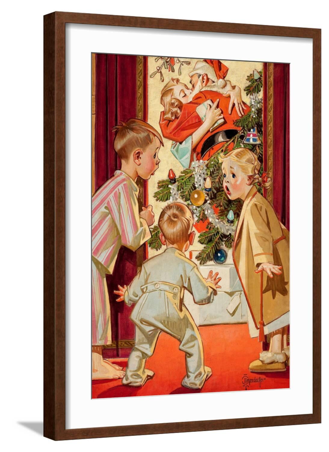 Art.com What Is Santa Doing to Mommy? Art Print by Joseph Christian ...