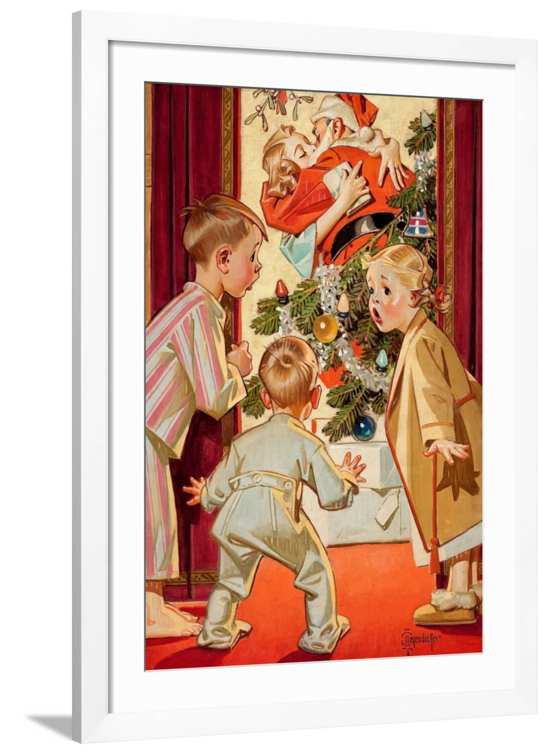 Art.com What Is Santa Doing to Mommy? Art Print by Joseph Christian ...