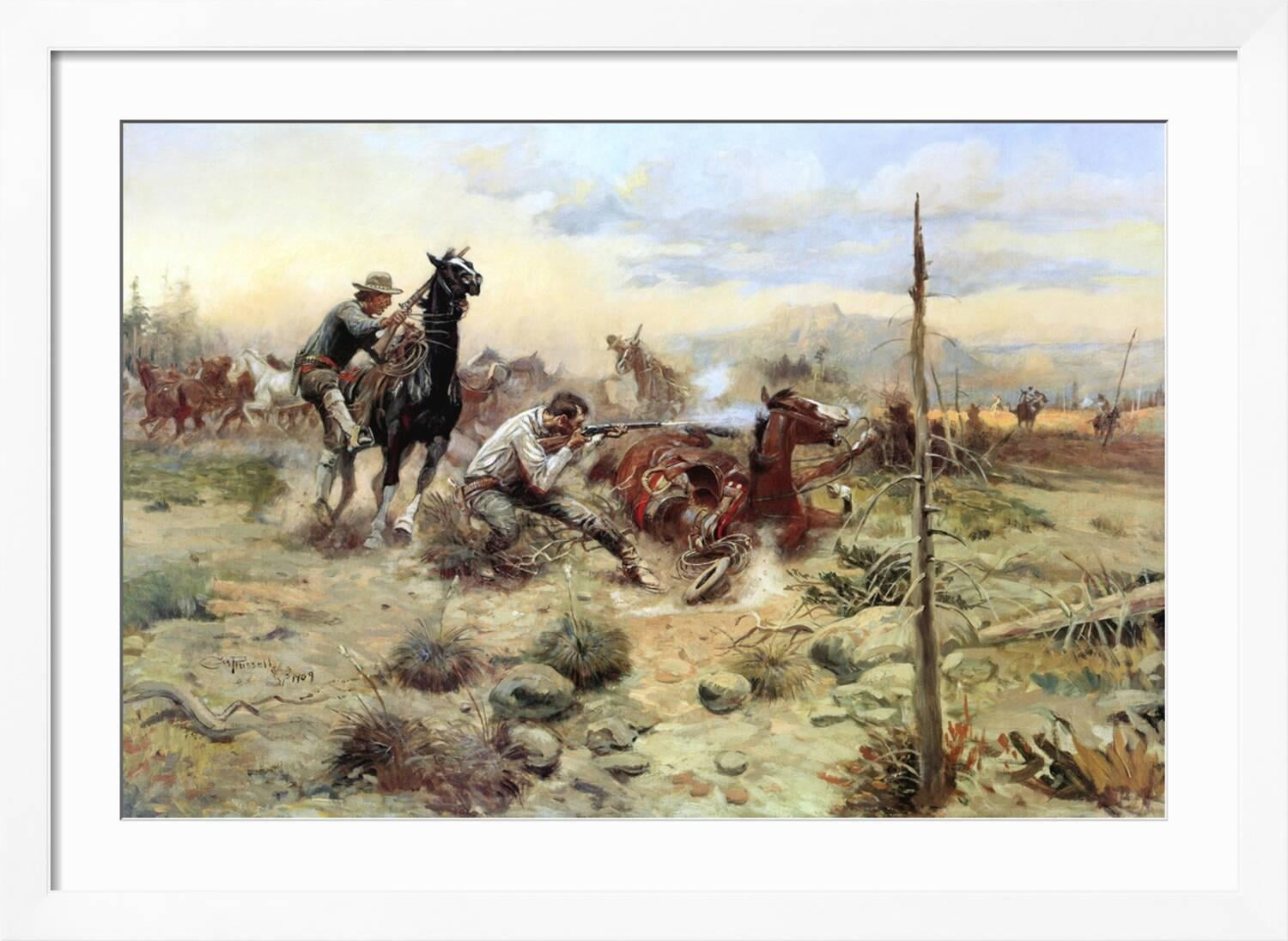 Art.com When Horse Flesh Comes High Art Print by Charles Marion Russell ...