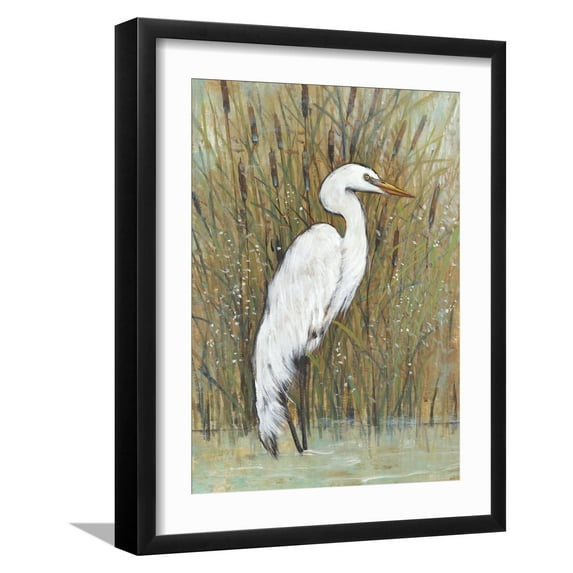 Art.com White Egret II Art Print by Tim OToole, Black Frame Wall Art ...