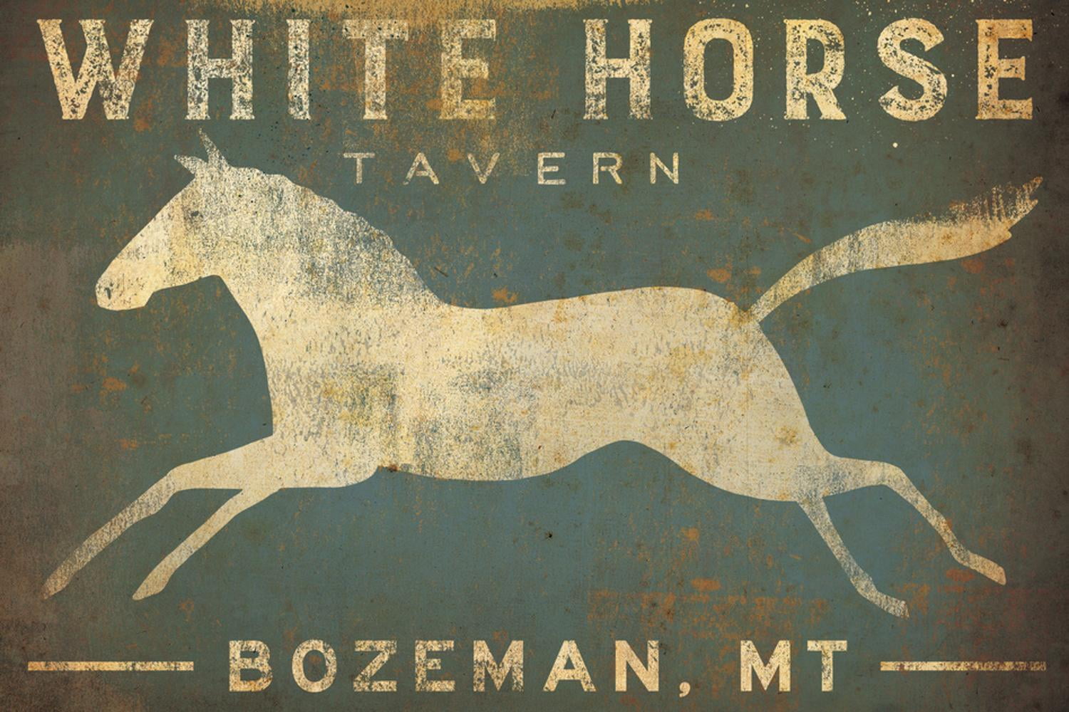 Art.com White Horse Running Art Print by Ryan Fowler, 18" x 12 ...