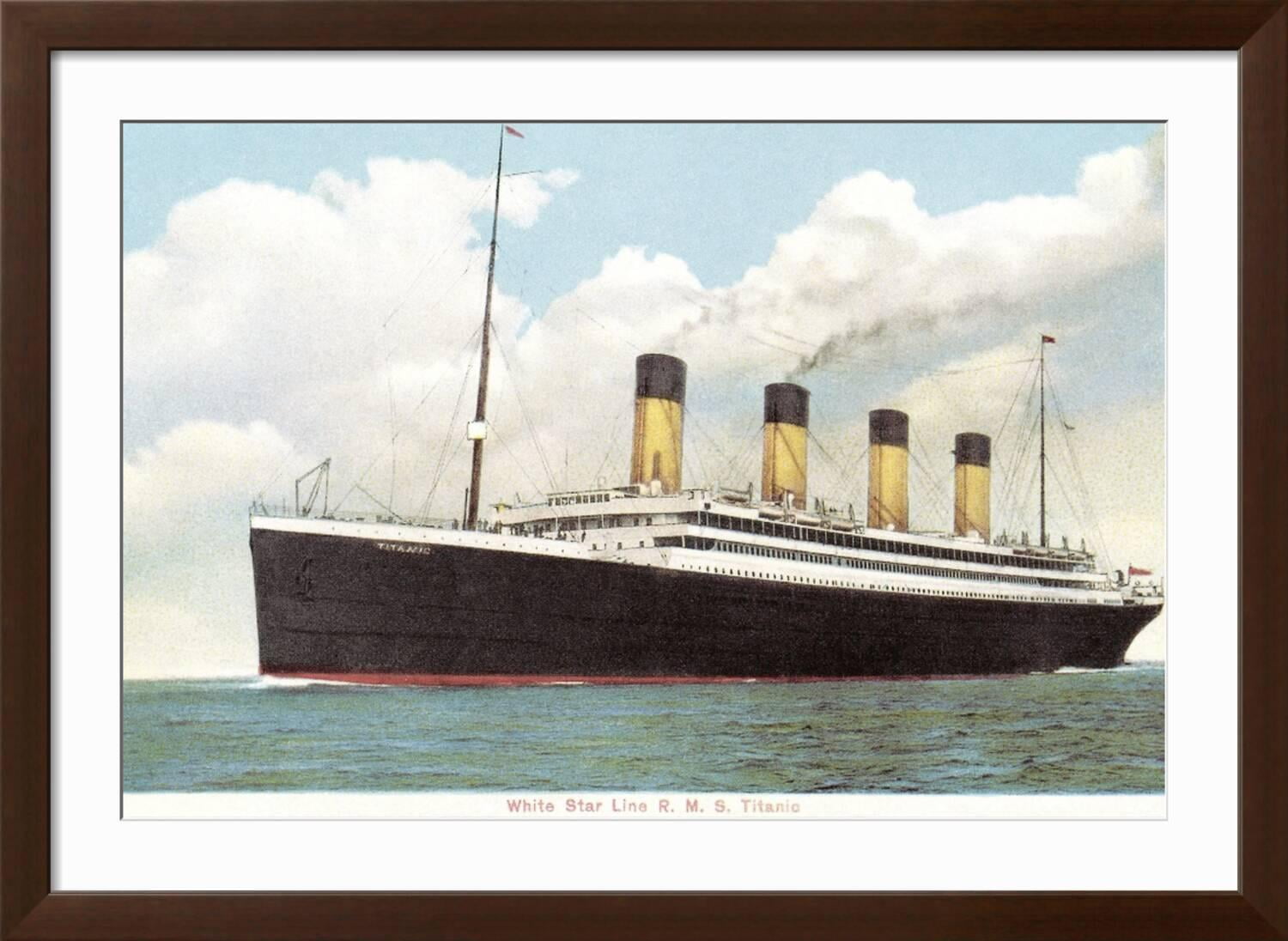 Art.com White Star Line, RMS Titanic Art Print, Brown Frame Wall Art ...