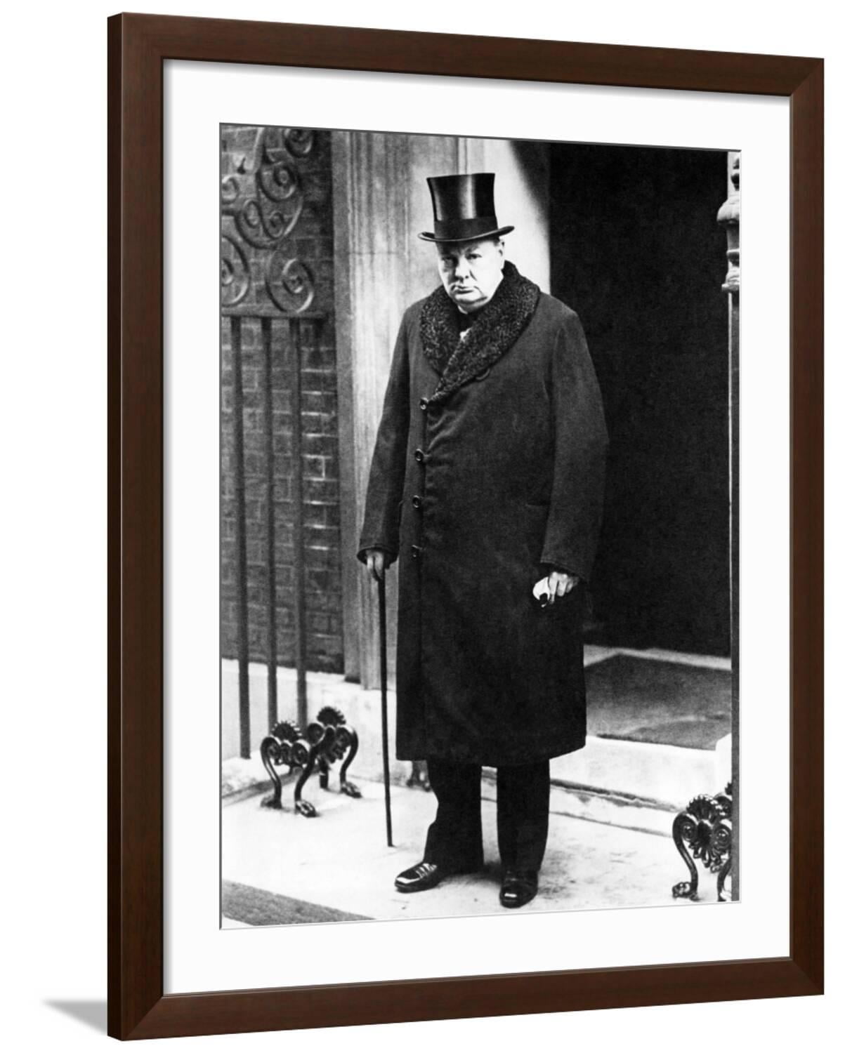 Art.com Winston Churchill, 1963 Photo, Brown Frame Wall Art, 32" x 40 ...