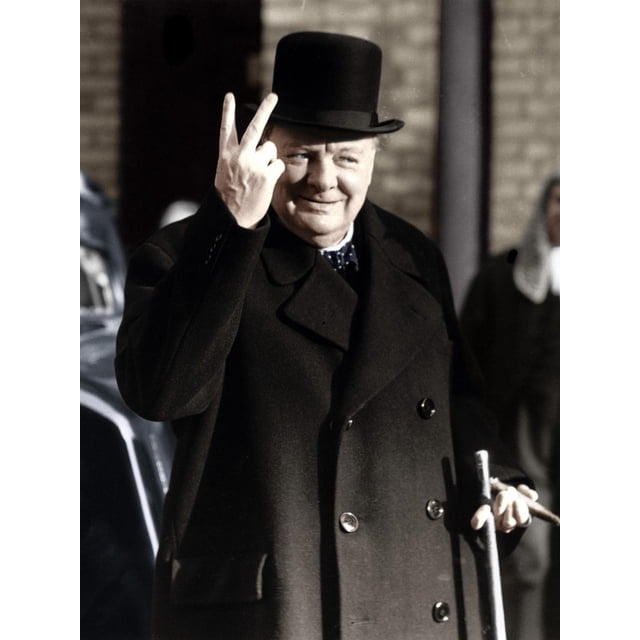 Art.com Winston Churchill Making His Famous V for Victory Sign, 1942 ...