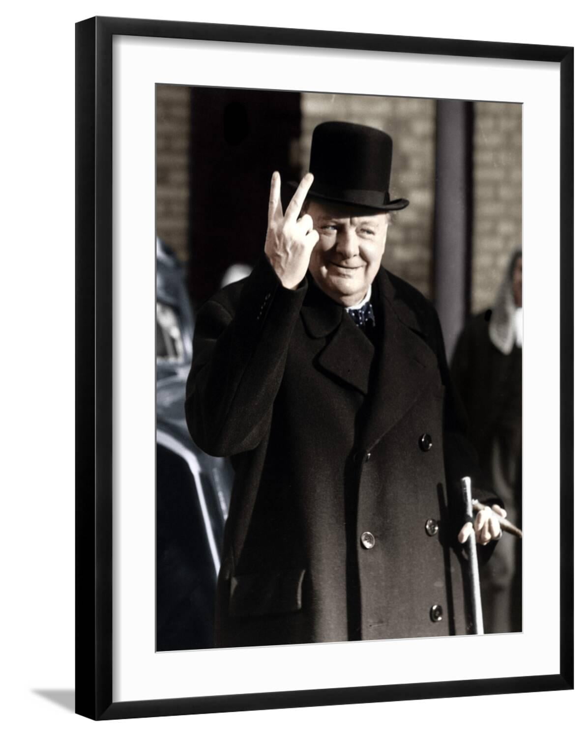 Art.com Winston Churchill Making His Famous V for Victory Sign, 1942 ...