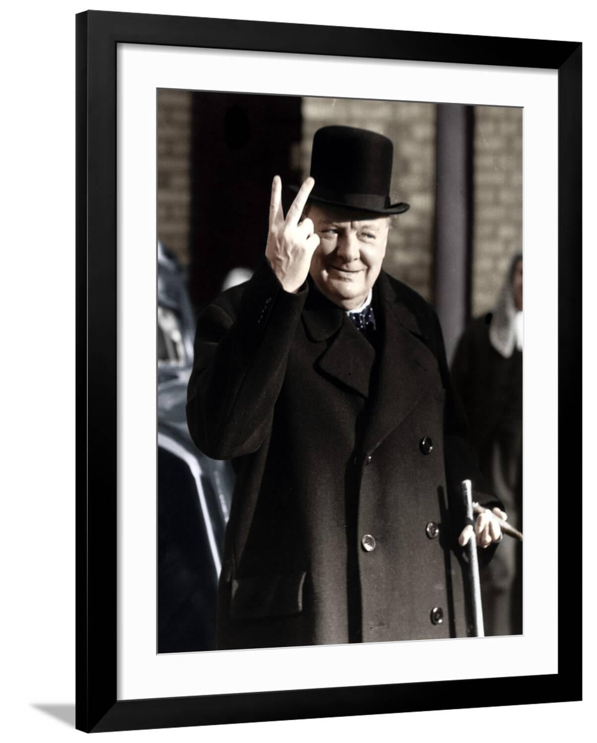 Art.com Winston Churchill Making His Famous V for Victory Sign, 1942 ...