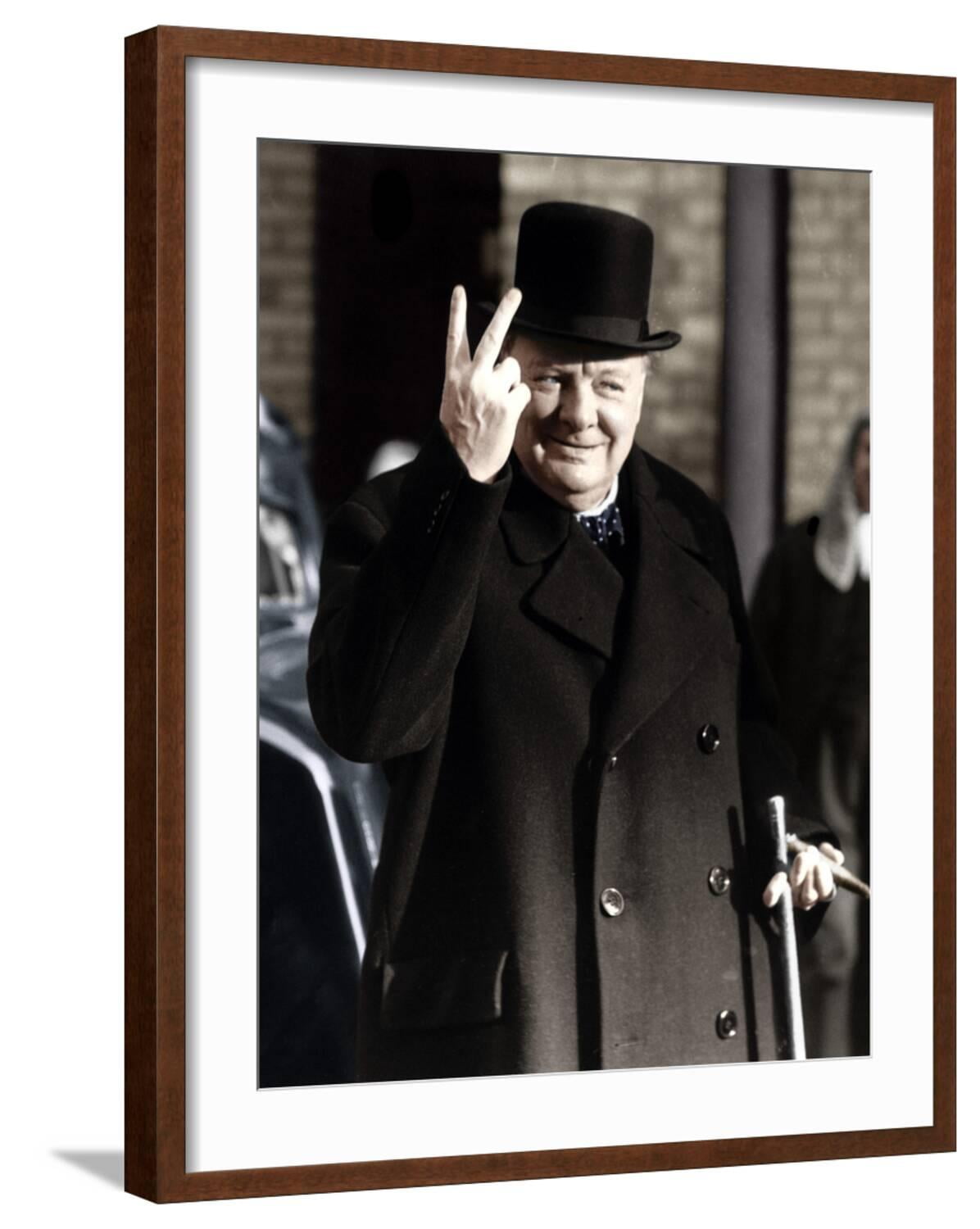 Art.com Winston Churchill Making His Famous V for Victory Sign, 1942 ...