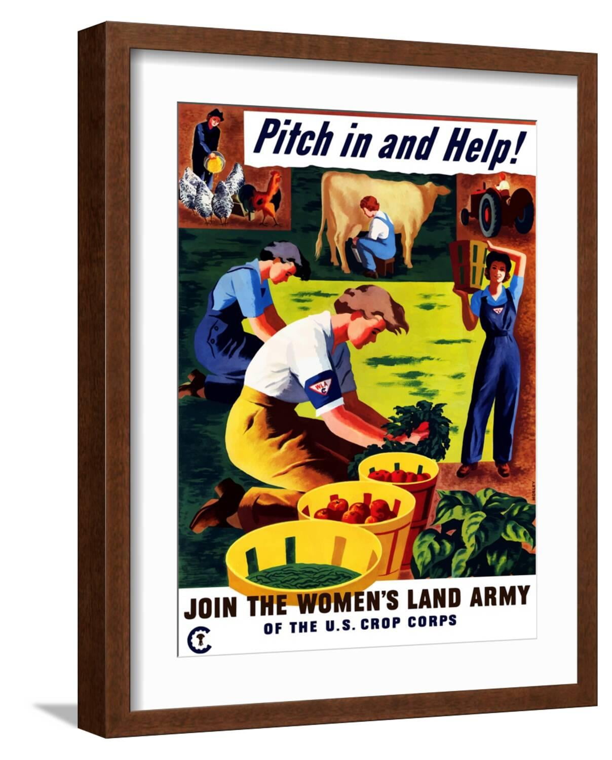 Art.com World War II Propaganda Poster of Women Doing Chores on a Farm ...