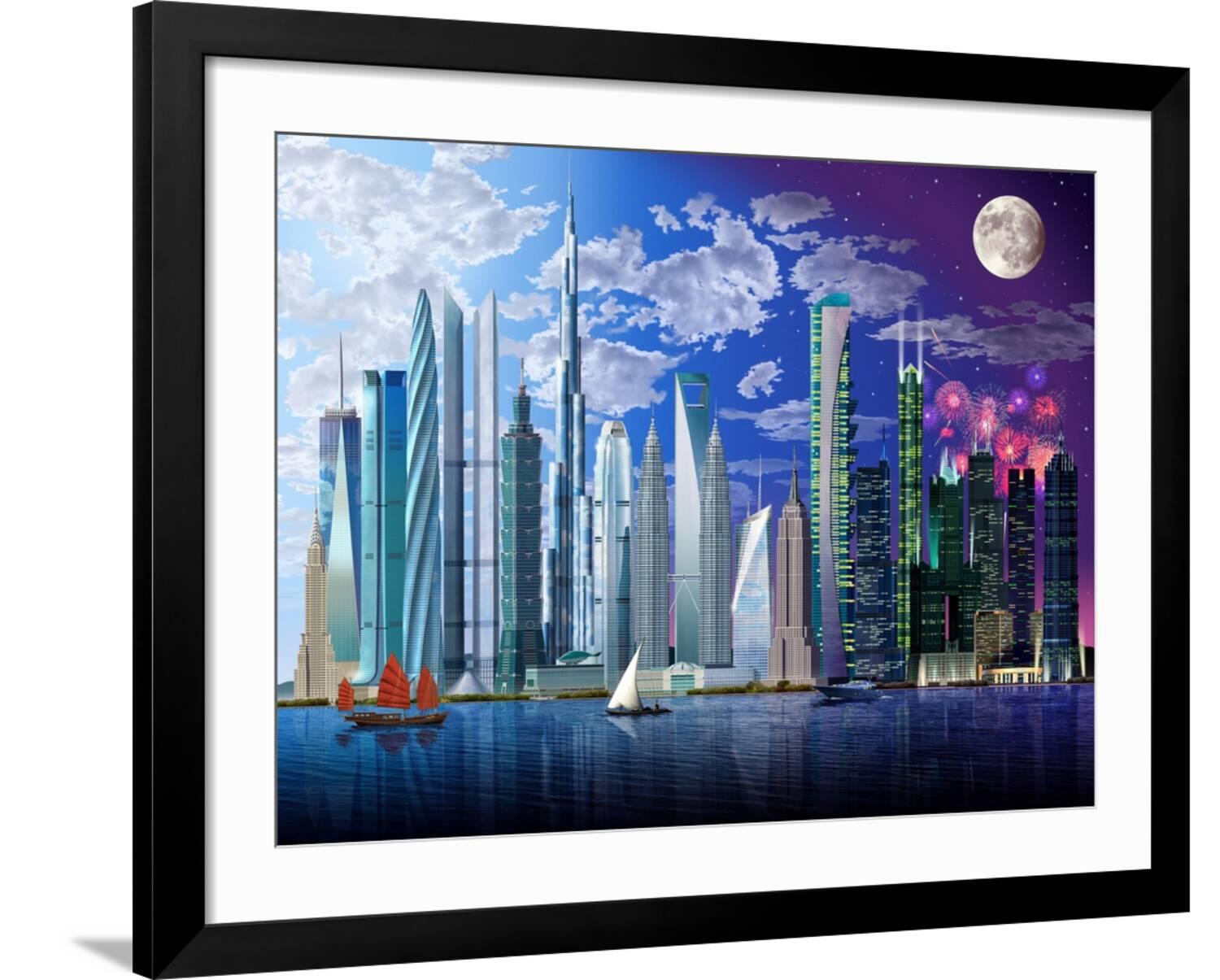Art.com World's Tallest Buildings Art Print by Garry Walton, Black ...