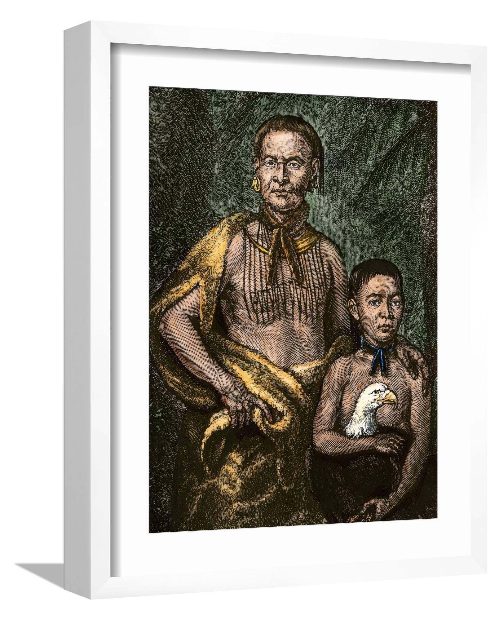 Art.com Yamacraw Chief Tomo-Chichi Mico and His Son Giclee Print, White ...