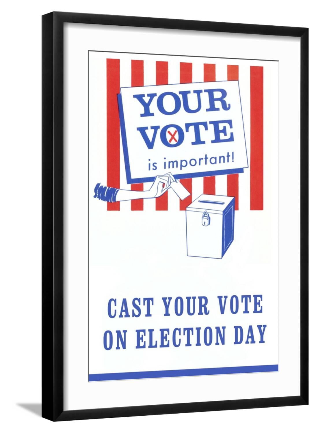 Art.com Your Vote is Important Poster Art Print, Black Frame Wall Art ...