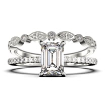 Trio Set 2.50 Carat Round Cut Diamond Moissanite Engagement Ring ...