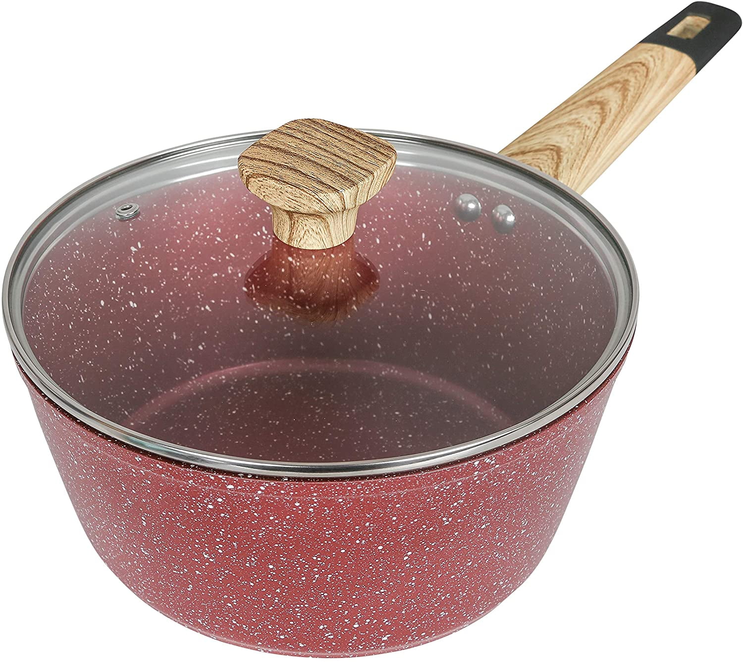 Art of Cooking 3 Quarts Granite Nonstick Saucepan with Glass Lid ...