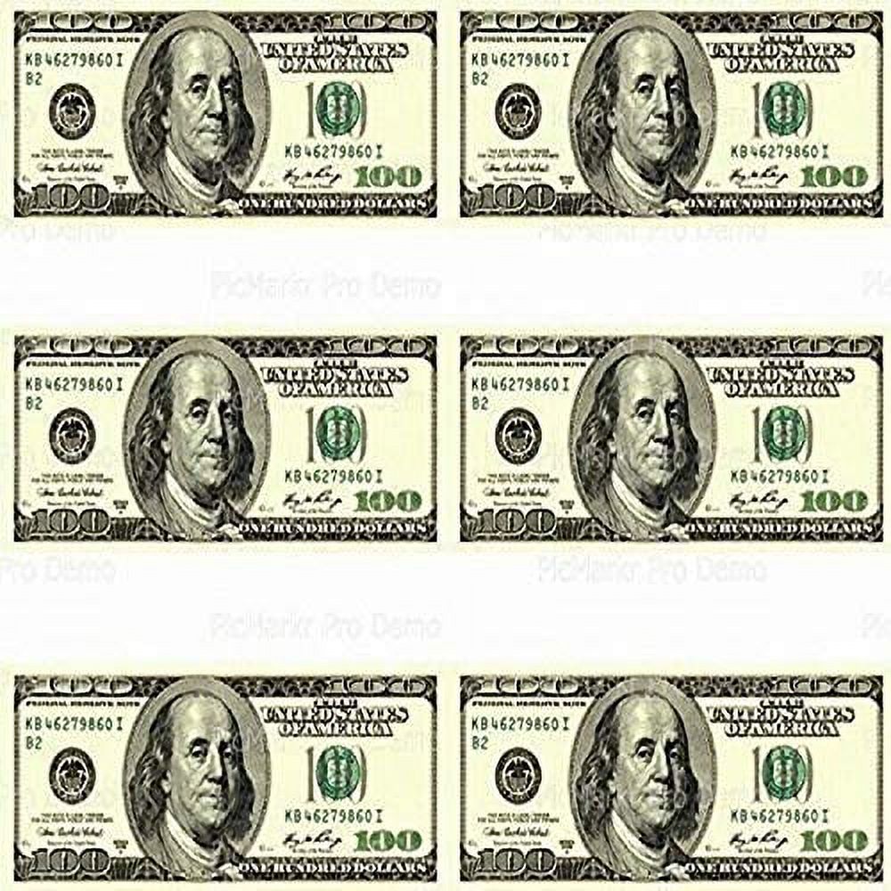 Art of Eric Gunty 100 Dollar Bill - Designer Strips - Edible Cake Side ...
