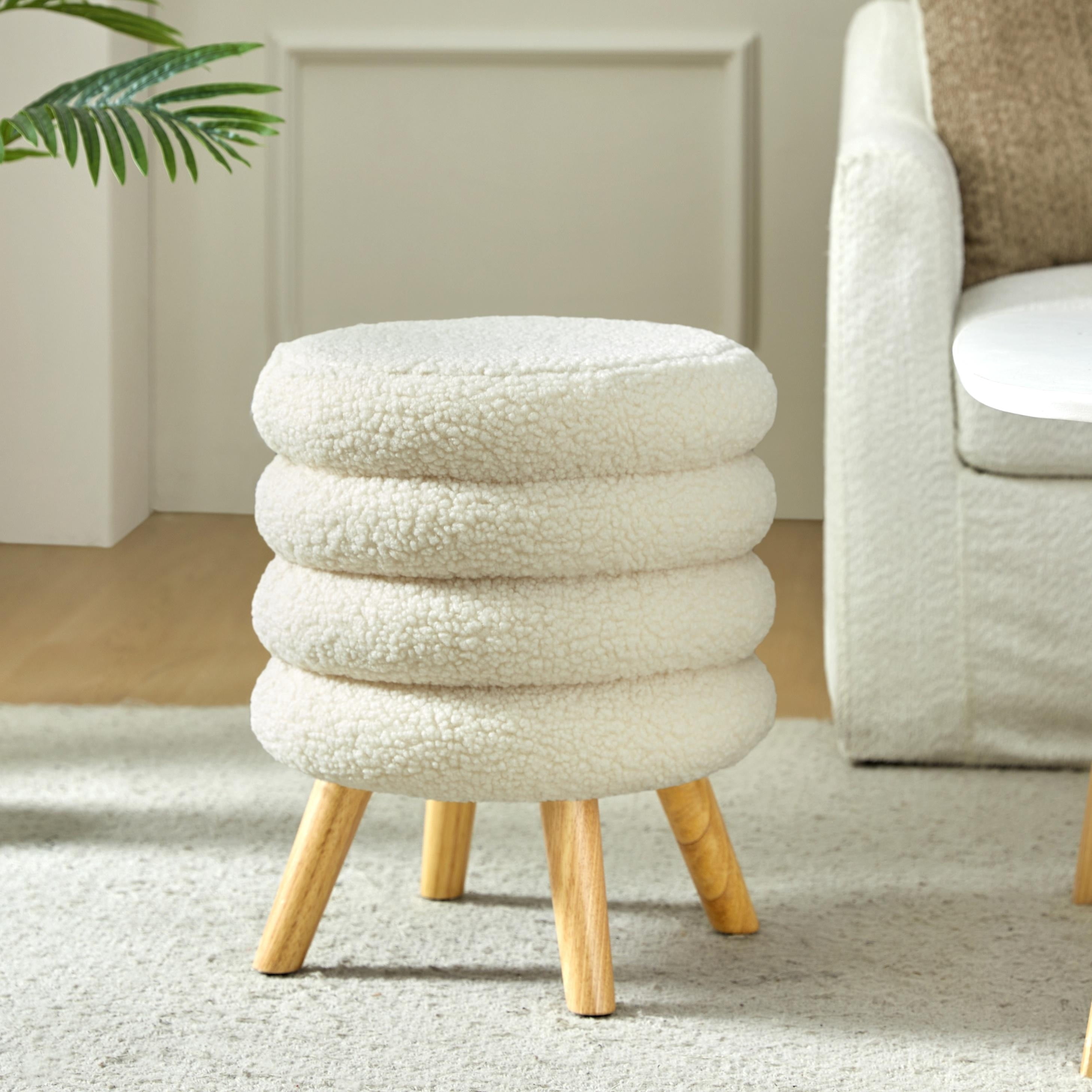 Art of Living Designs Deonicio 15.7" Wide Ottoman with Solid wood Legs ...