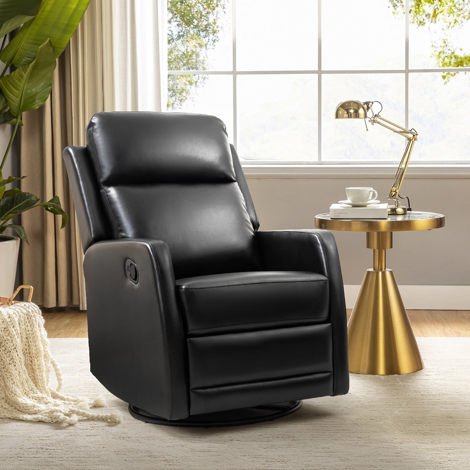 Art of Living Designs Esteban Manual Swivel Recliner, Pushback Wingback ...