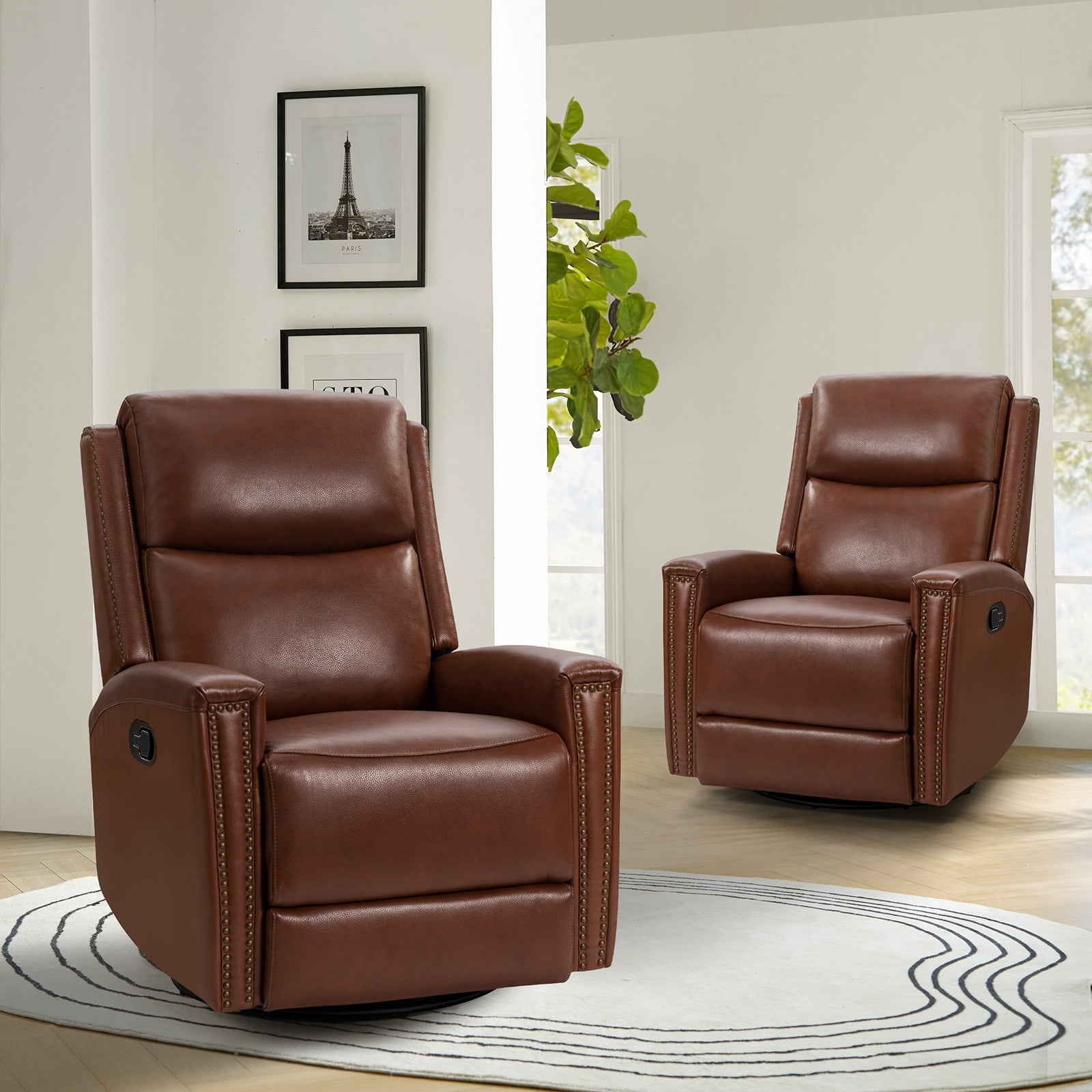 Art of Living Designs Fiacro 30.31''Wide Modern Genuine Leather ...