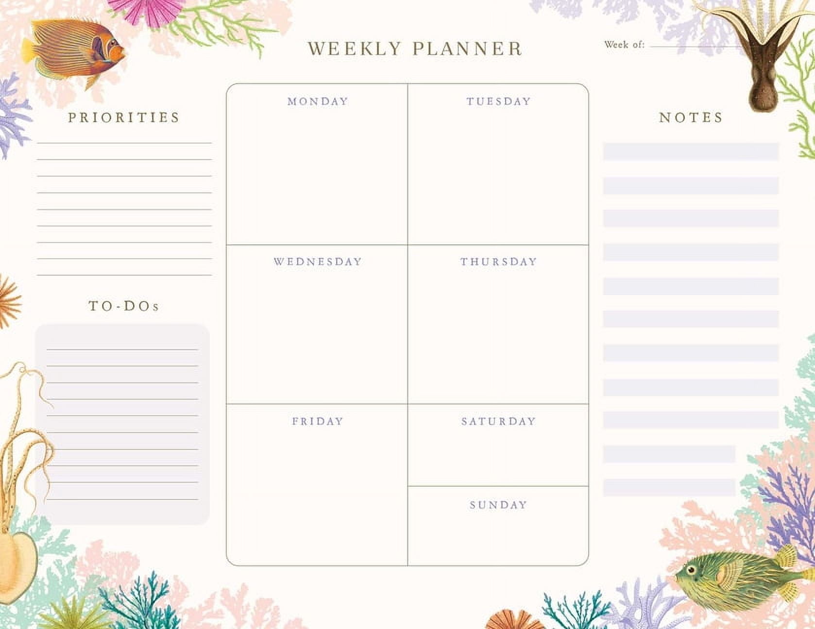 Art of Nature: Under the Sea Weekly Planner Notepad - Walmart.com