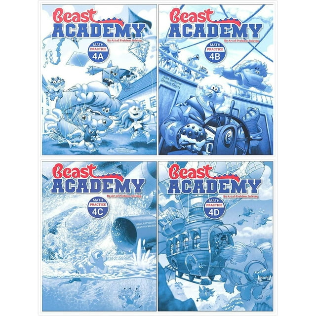 Art of Problem Solving: Beast Academy Grade 4 Practice Workbook Set (4 ...