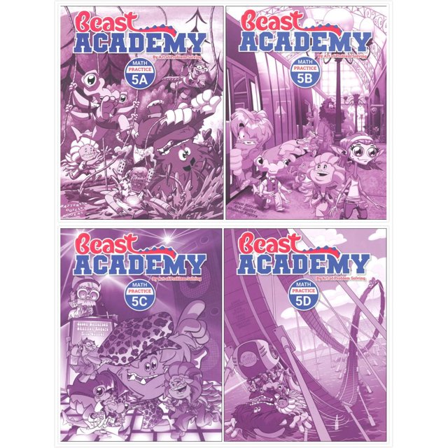Art of Problem Solving: Beast Academy Grade 5 Practice Workbook Set (4 ...