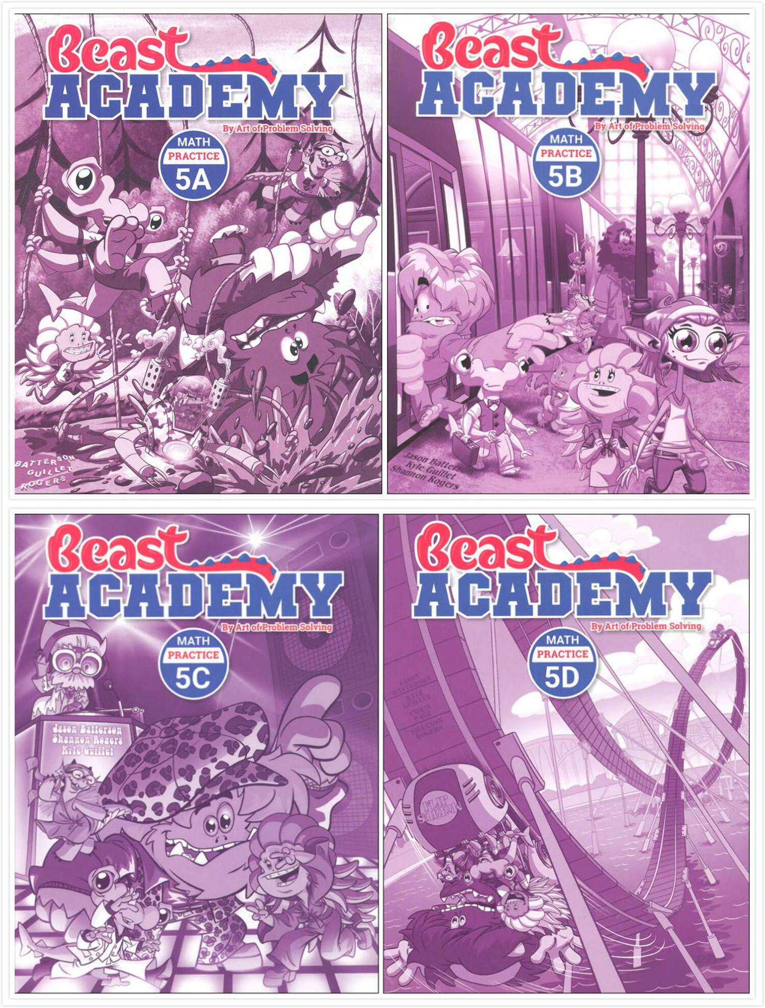 Art of Problem Solving: Beast Academy Grade 5 Practice Workbook Set (4 ...