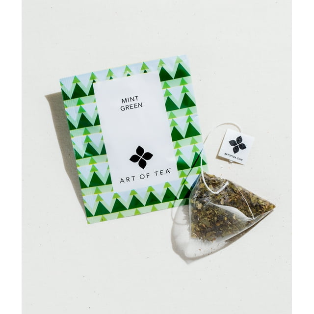 Art of Tea | Organic Mint Green Tea | 50 Pyramid Tea Bag Sachets ...