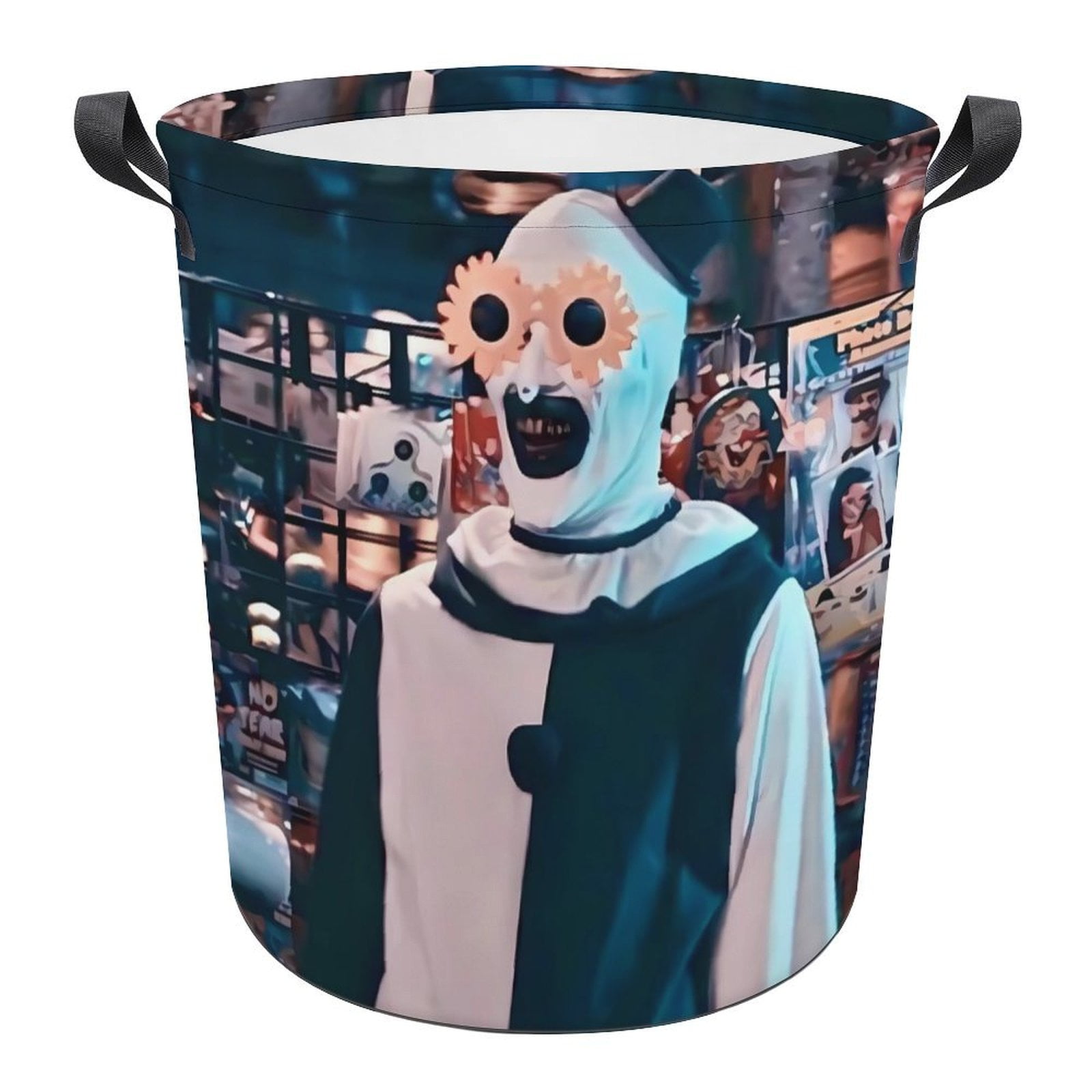 Art-the-Clown Laundry Hamper, Round Collapsible Hamper Laundry Basket ...