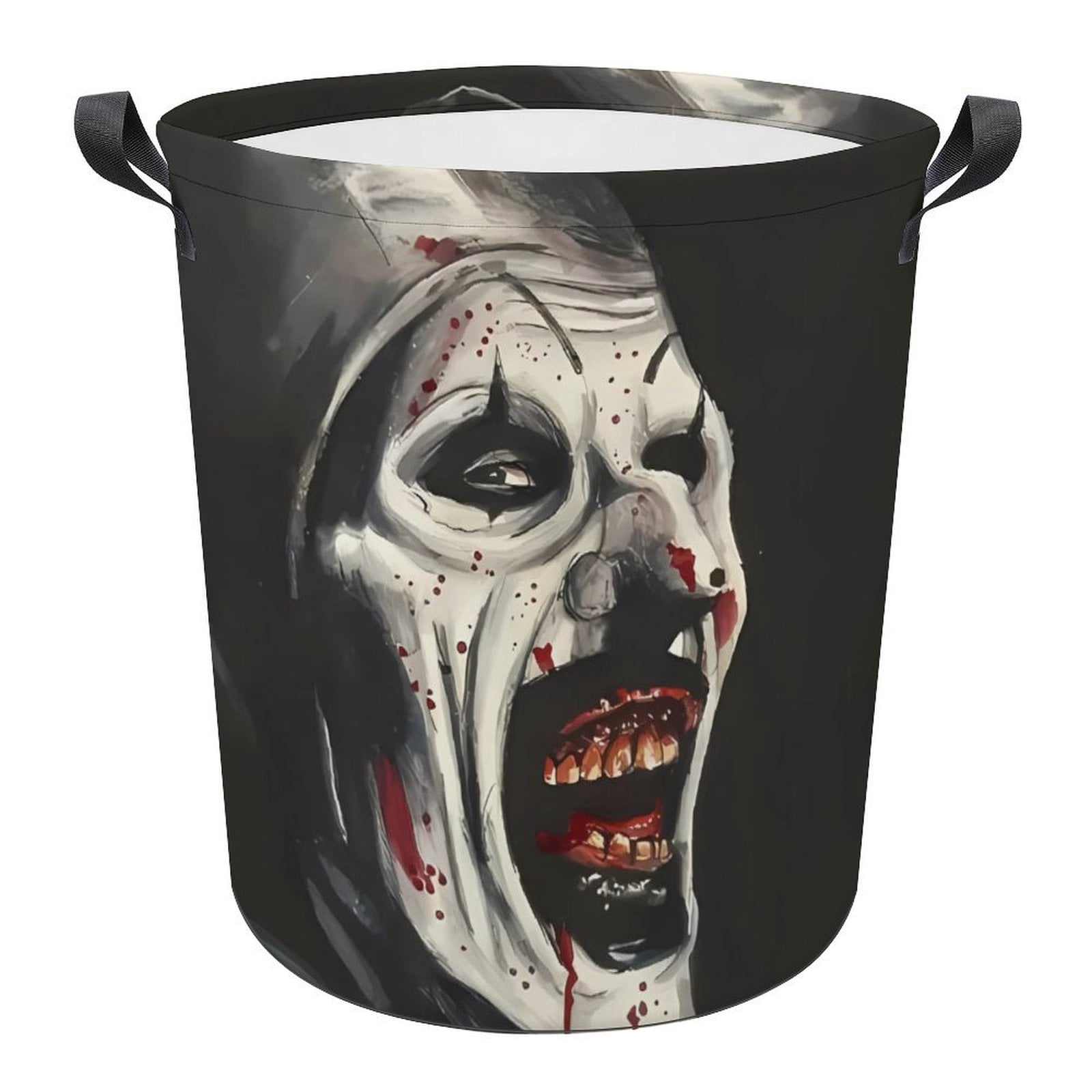 Art-the-Clown Laundry Hamper, Round Collapsible Hamper Laundry Basket ...
