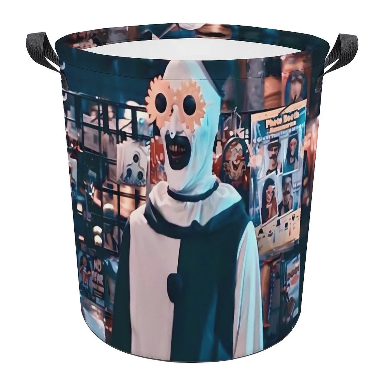 Art-the-Clown Laundry Hamper, Round Collapsible Hamper Laundry Basket ...