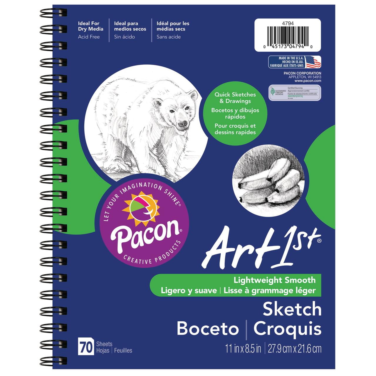 Art1st Spiral Sketch Diary, Drawing Book Pad, 60 lb, 11 x 8.5, Blank ...