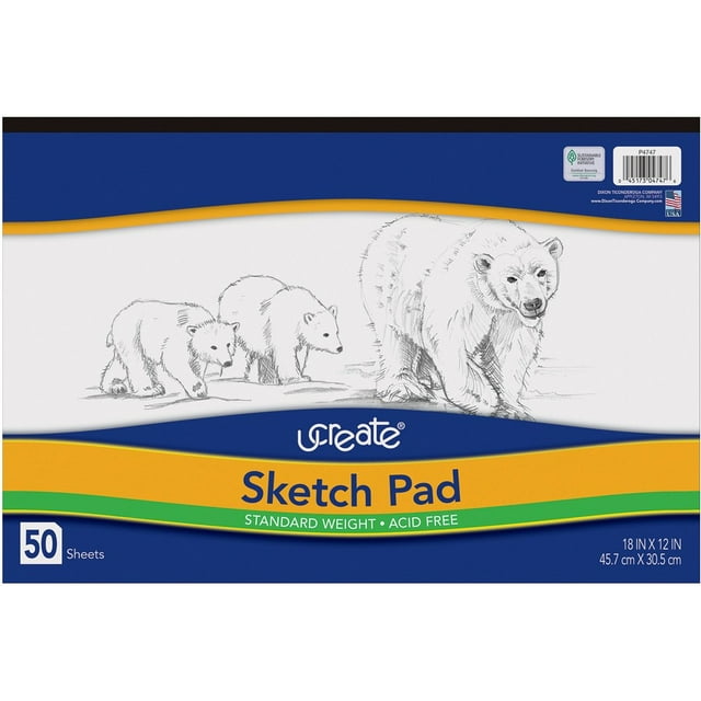 Art1st Sketch Pad, Lightweight Paper, 18" x 12", 50 Sheets - Walmart.com