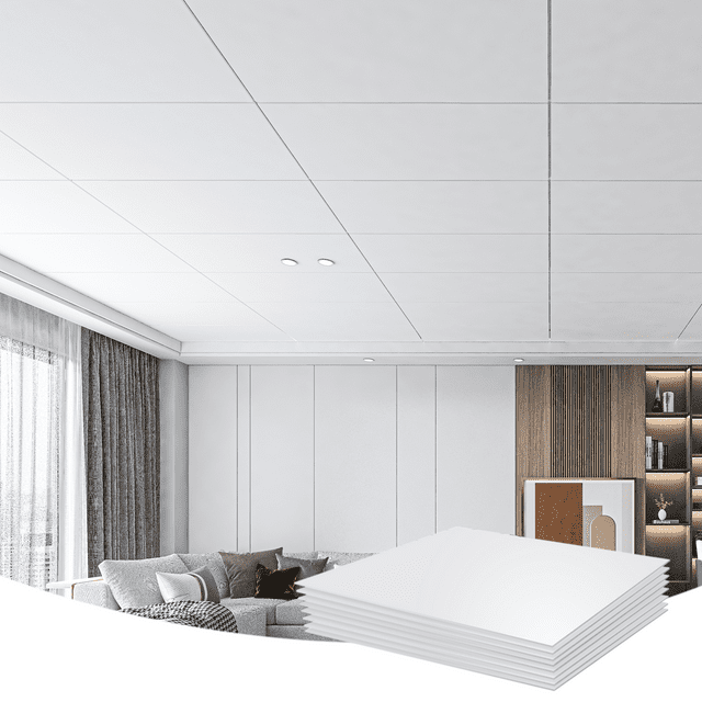 Art3d 10-Pack 2ft x 4ft Smooth Drop PVC Ceiling Tile, Cover 80 Sq. ft ...