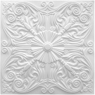 White 2 ft. x 2 ft. Decorative Square Drop Ceiling Tile, Lay-In PVC ...