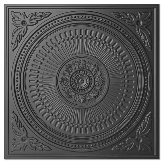 Art3d 12-Piece Drop Ceiling Tiles 24x24-Inch, Romantic Style Black PVC ...