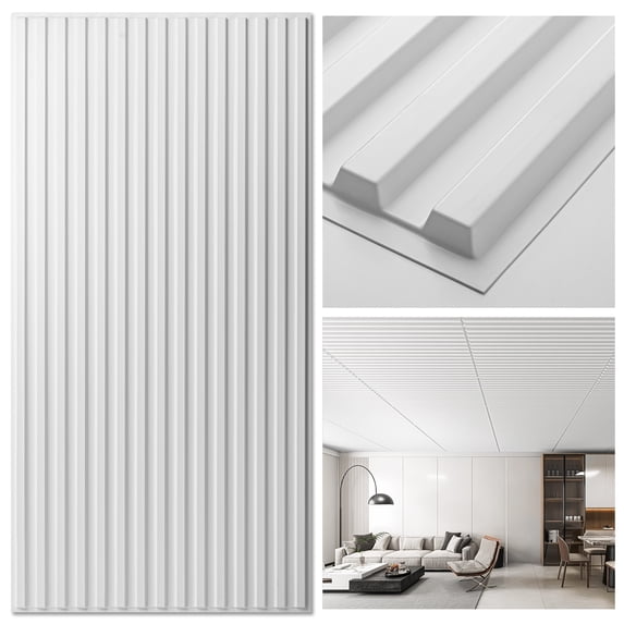 Art3d 24x48" White Pvc Drop Ceiling Tile 96 sq ft Coverage Area 12 Pack ...