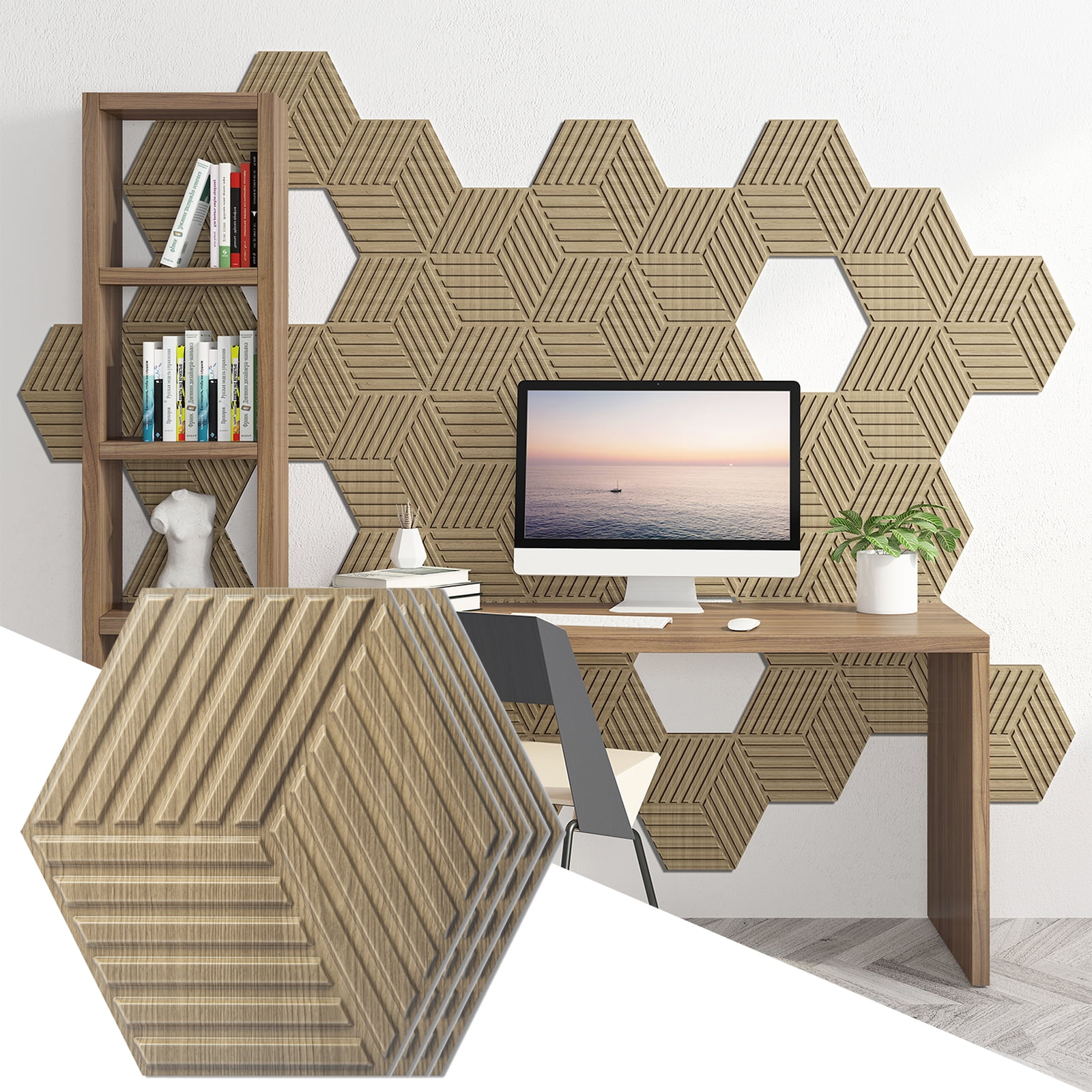 Art3d 33-Pieces 12" x 12" 3D Line Cube 3D Wall Panel,32 Sq.ft/Case - Walmart.com